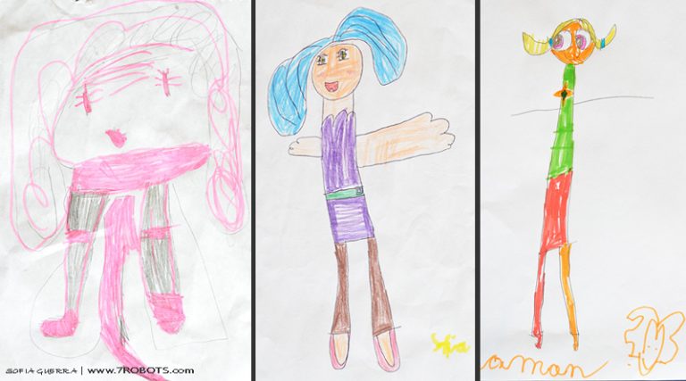 Kids Drawing Funny Bodies. Art by Sofia Guerra