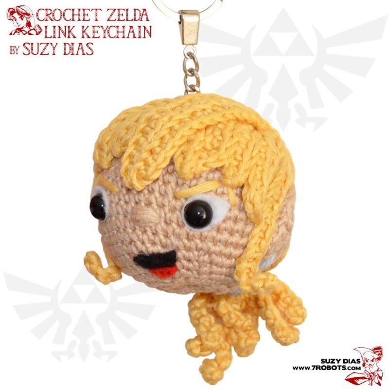 Crochet Zelda Link Keychain Handmade by Suzy Dias