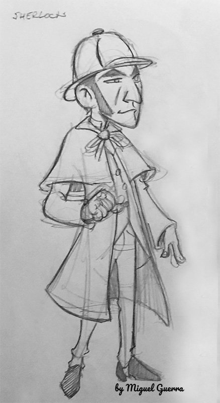 Sherlock Holmes sketch by Miguel Guerra